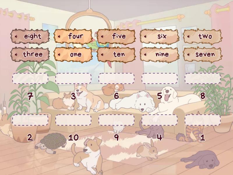 Numbers 1-10 match - Match up