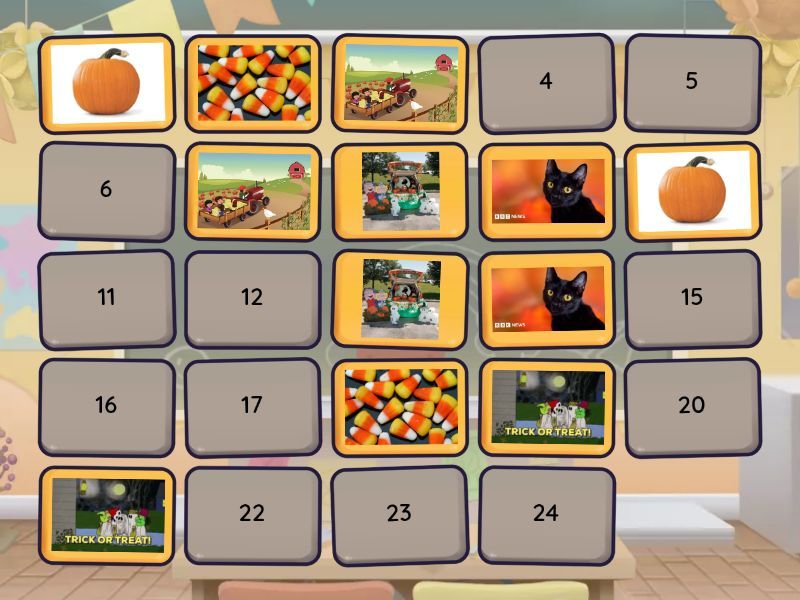 Halloween matching - Matching pairs