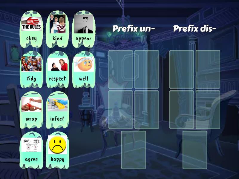 Prefixes un- and dis- - Group sort