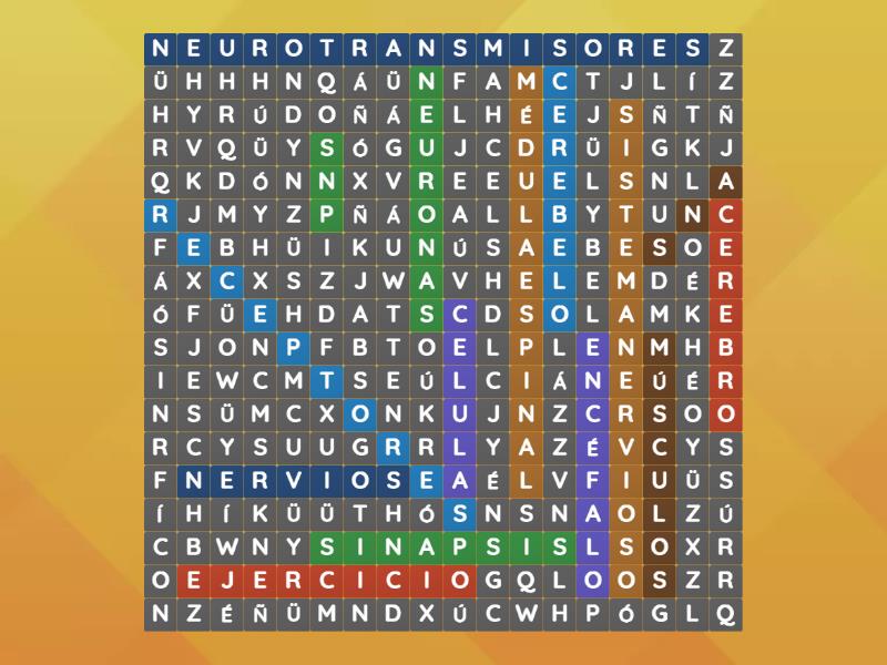 El sistema Nervioso - Sopa de letras