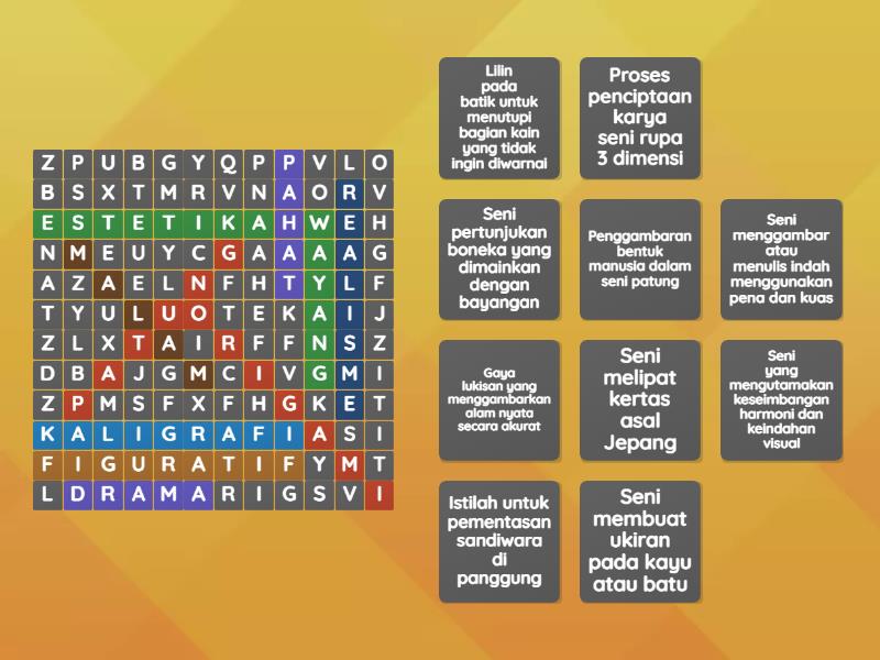 Teka teki silang SMP - Wordsearch