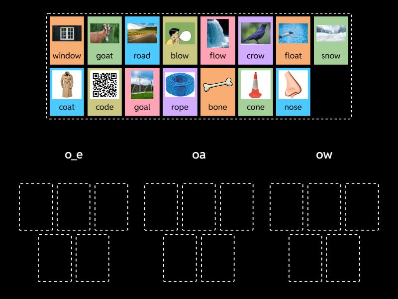 Long o (o_e, oa, ow) - Group sort