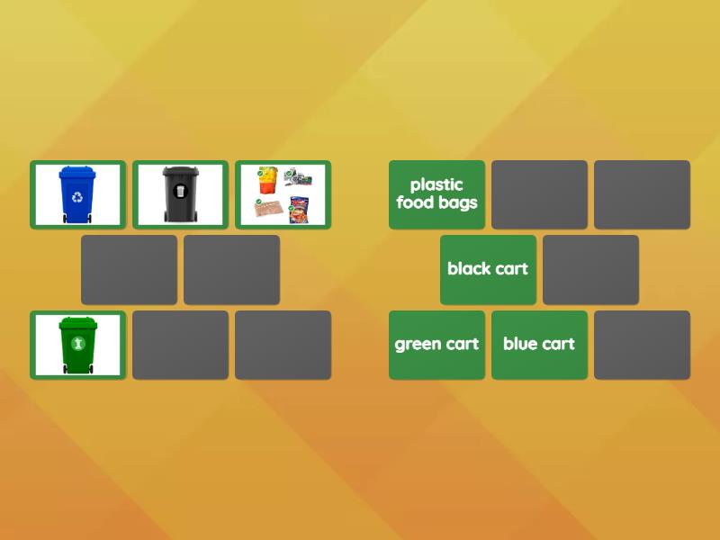 Matching Recycling Words and Images - Matching pairs