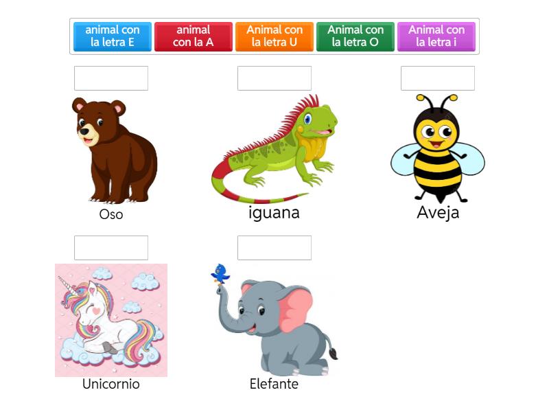 La fiesta de los animales y las vocales - Une las parejas