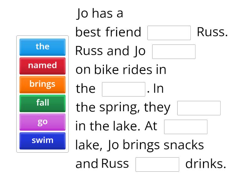 UFLI Lesson 66: open & closed syllables Jo’s Friend Russ - Complete the ...