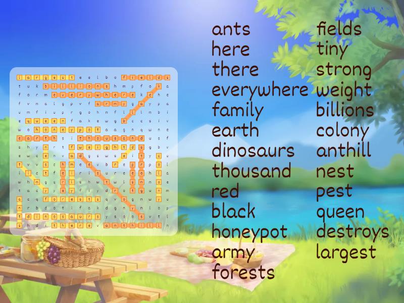 All About Ants Word Search - Wordsearch