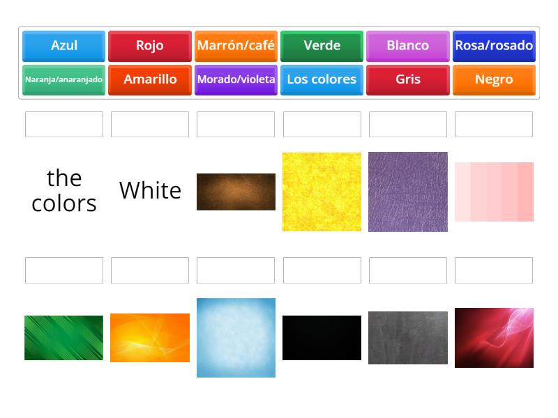 Spanish Beginner-Class 3- Los Colores - Match up