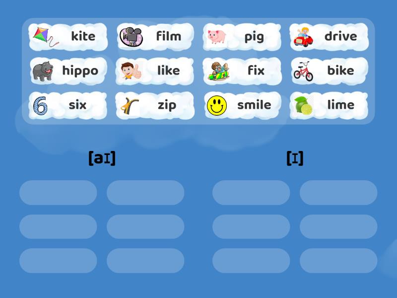 Letter I (CVC / CVCV) - Group sort