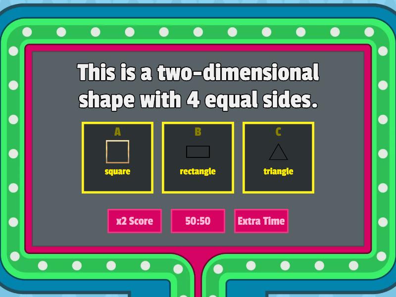 Two-Dimensional Shapes - Gameshow quiz