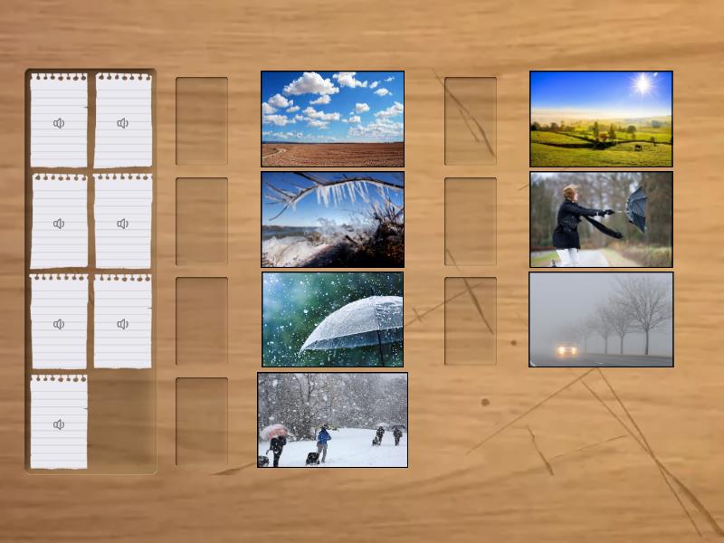 The weather. Prepare 6. Unit 15 - Match up