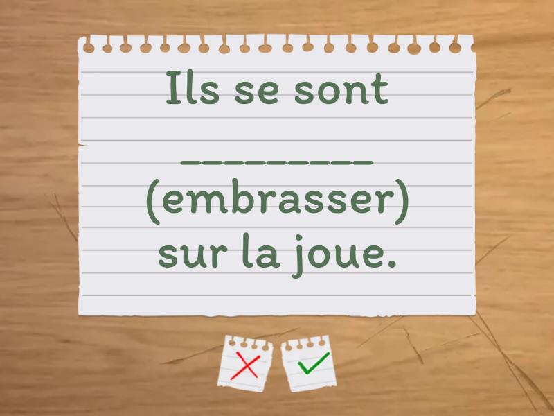 Le passé composé et les verbes pronominaux - Flash cards