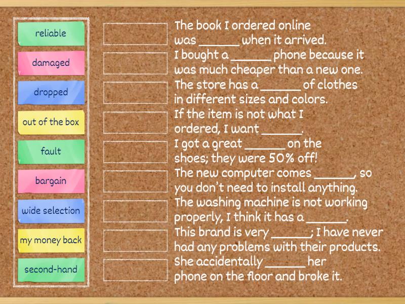 sentences - Match up