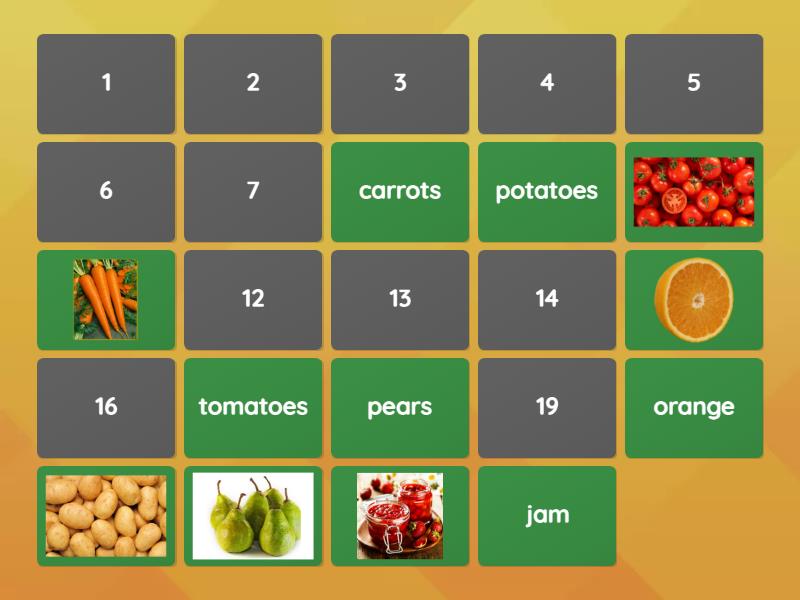 Kid's box 2 Unit 6 Food - Matching pairs