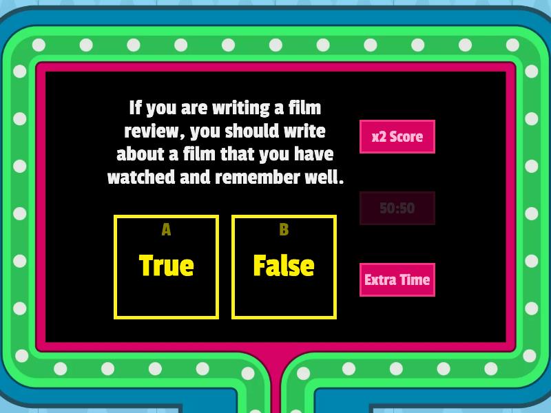 SP4 - How to write a film review - Gameshow quiz