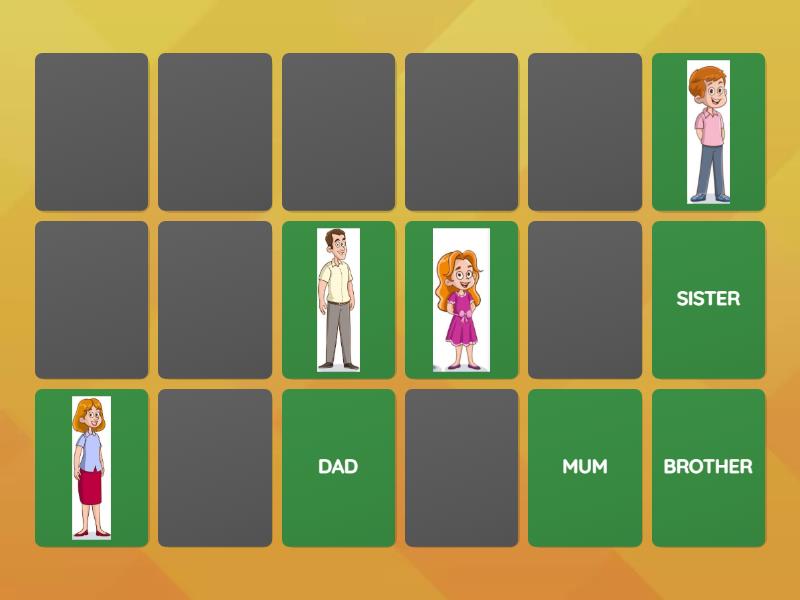 Family Members - Memory Game - Matching pairs