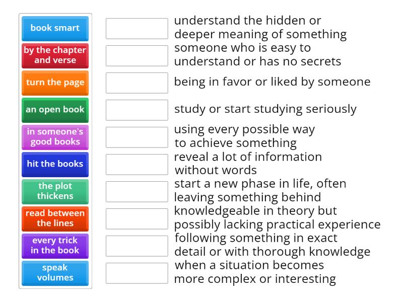 Reading idioms - Match up
