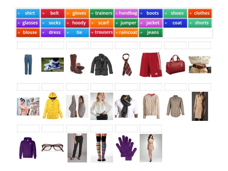 Clothes & accessories - flashcards - Match up