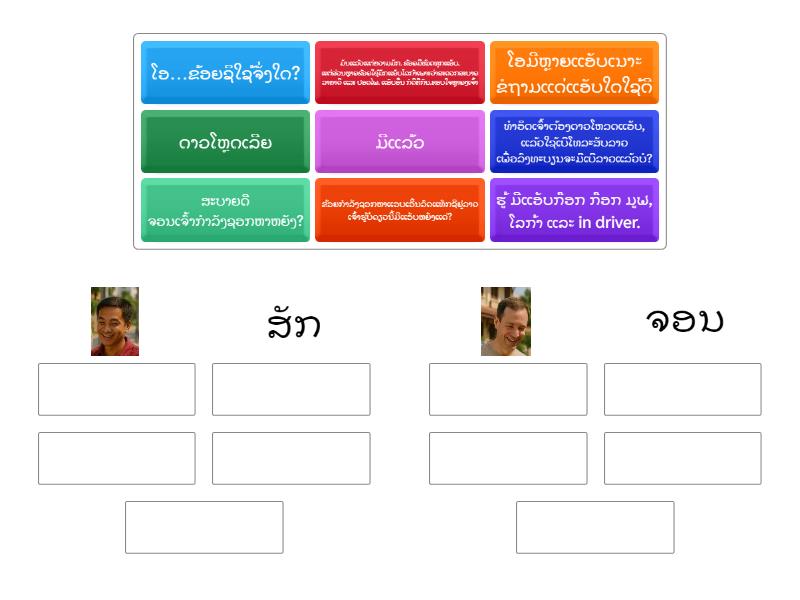 Lesson 3-DLA: Who says what? (sorting activities) - Group sort