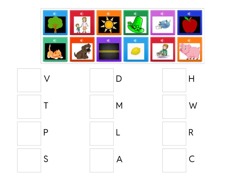 phonics match the initial sound - Match up