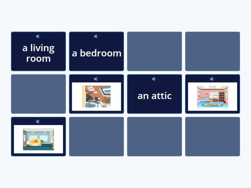 Memory Game: Rooms in a House - Matching pairs