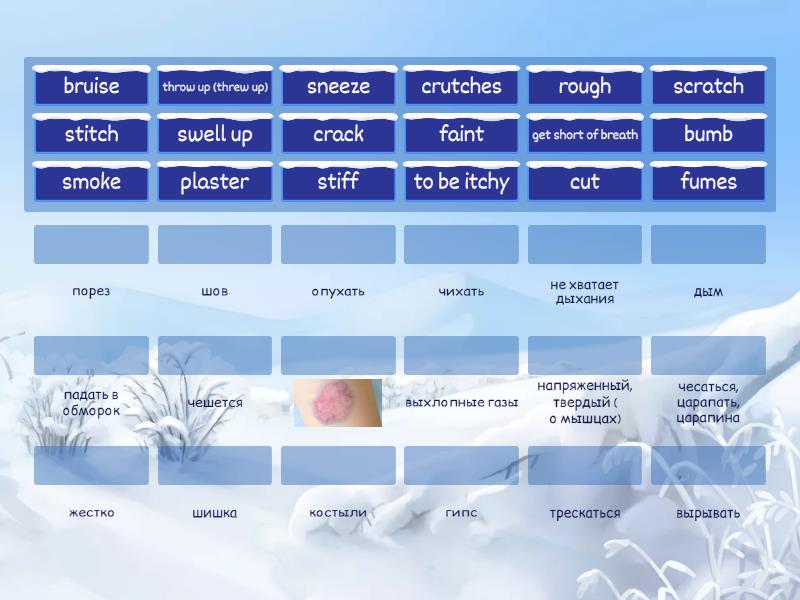 health problems vocabulary - Match up
