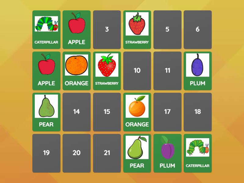 Match - The very hungry caterpillar - Matching pairs