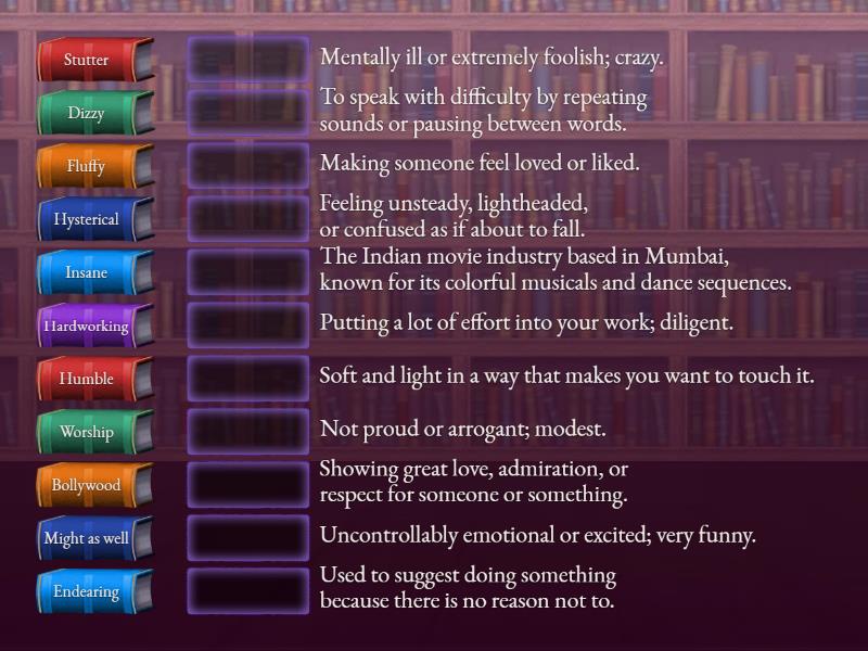 Stand-up Vocabulary - Match up