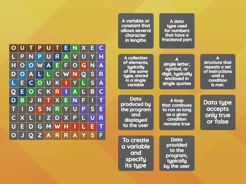 computer science - Wordsearch