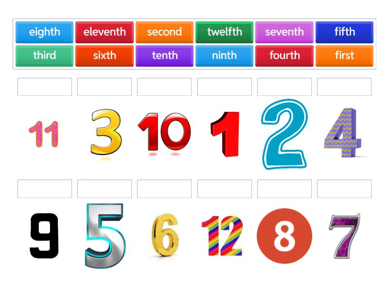 Ordinal numbers 1-12 - Match up