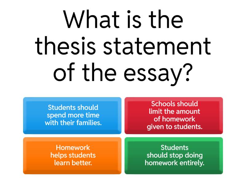 Thesis statement and topic sentences - Quiz