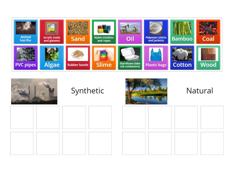 Synthetic vs Natural Materials - Group sort