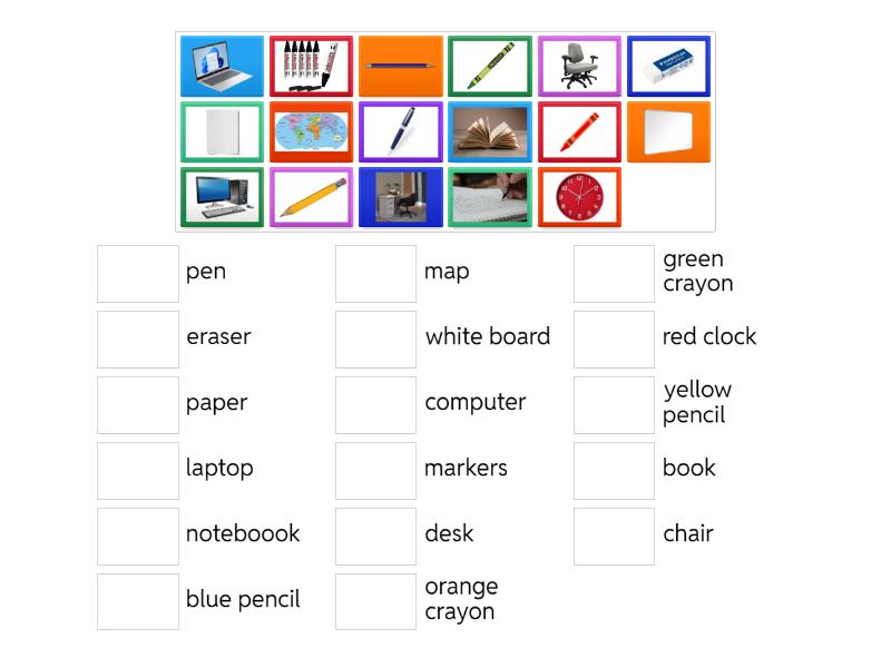 My classroom vocabulary - Match up