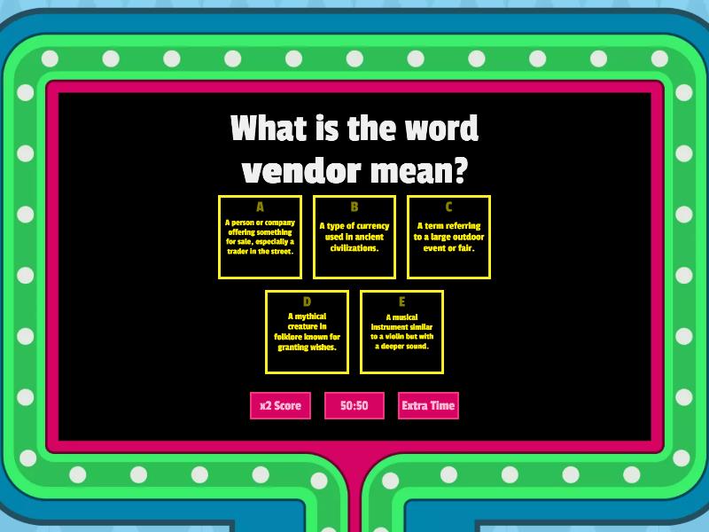 Eliza Bird Chapter 1 Vocabulary - Gameshow quiz