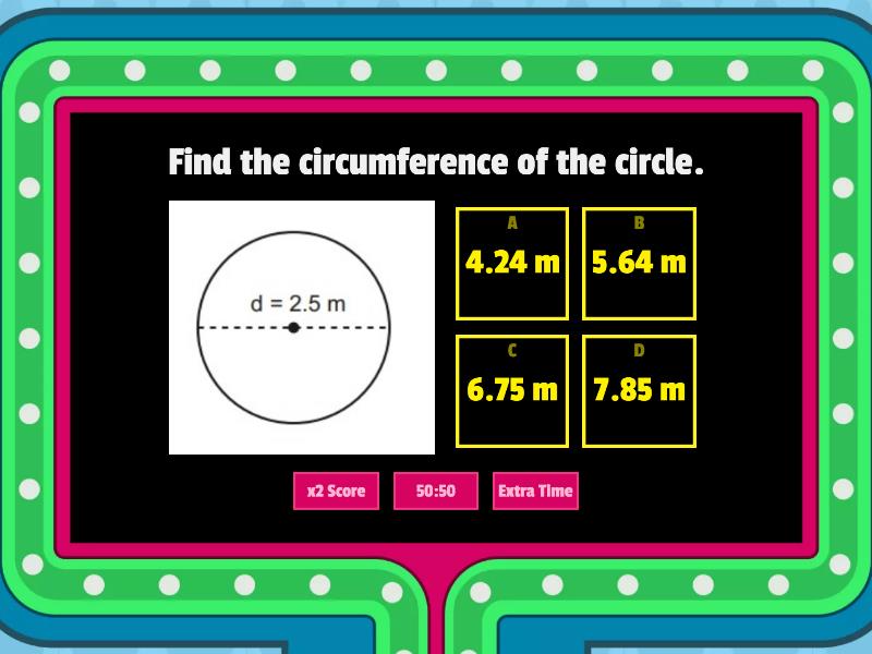 Area & Circumference of Circles - Gameshow quiz