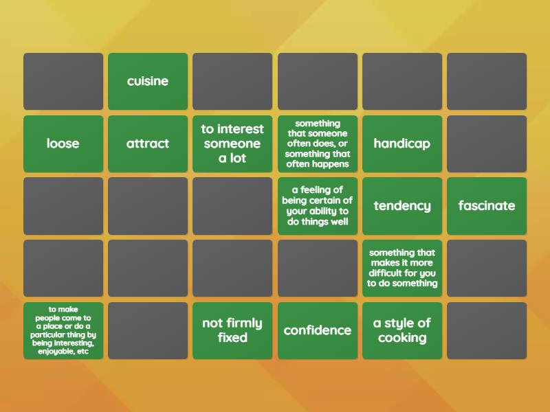 Pathways Week 6 Vocabulary Revision - Matching pairs