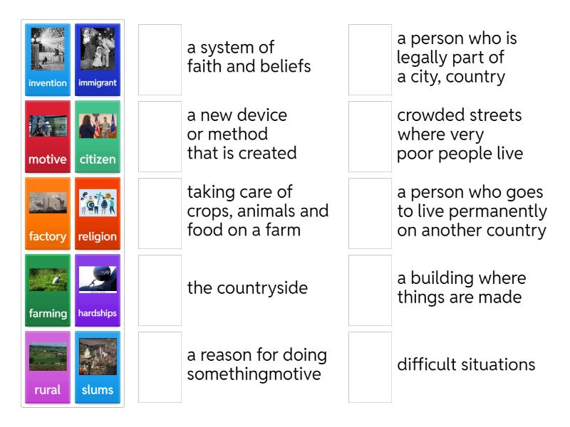 Global Citizenship Vocabulary - Match up