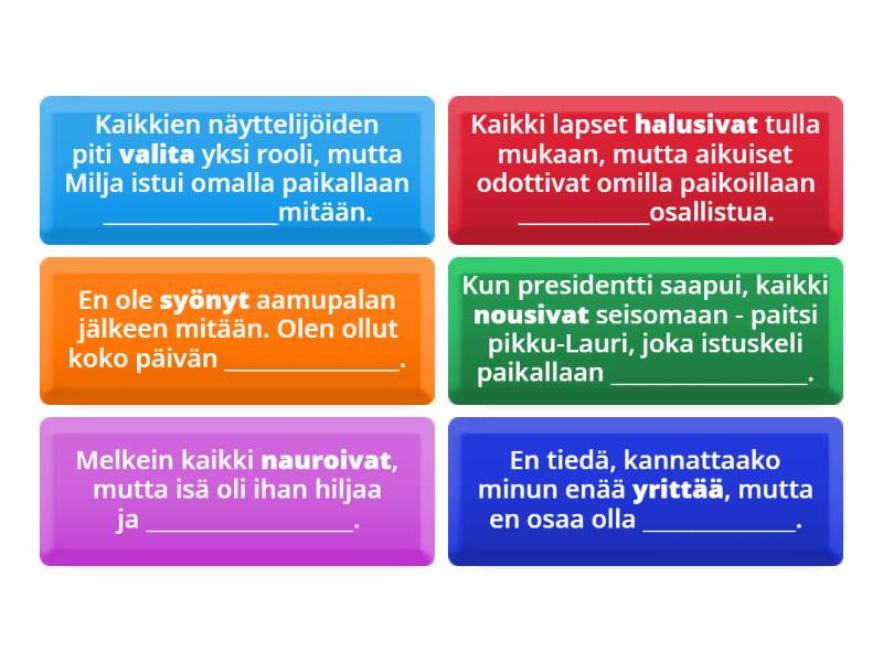 SM3, kpl 5, tee matta/mättä-muoto lihavoiduista sanasta - Flip tiles