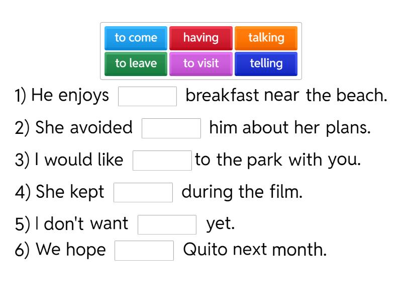 Gerunds and Infinitives / Gerunds after Prepositions - Complete a frase