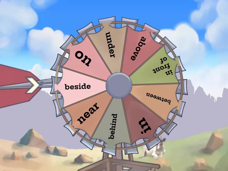 prepositions - Spin the wheel