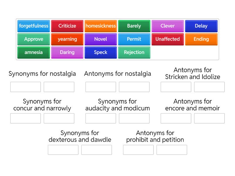 Vocab Project 5-6 7th Grade - Group sort