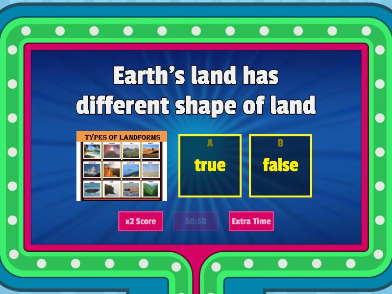 Landforms Grade 2 - Gameshow quiz