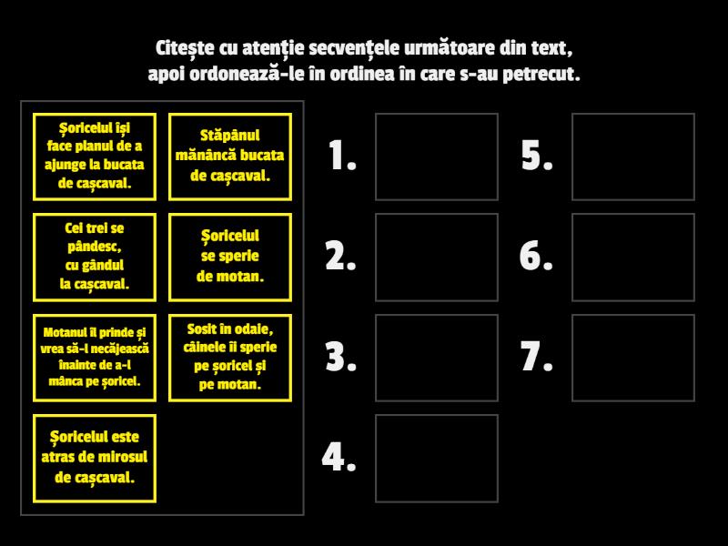 Planul simplu de idei - Orden correcto