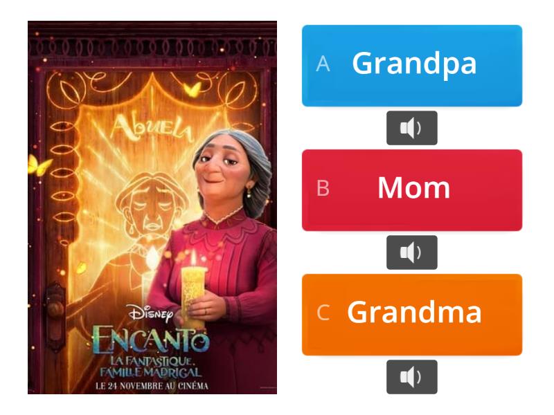 Encanto family members game - Cuestionario