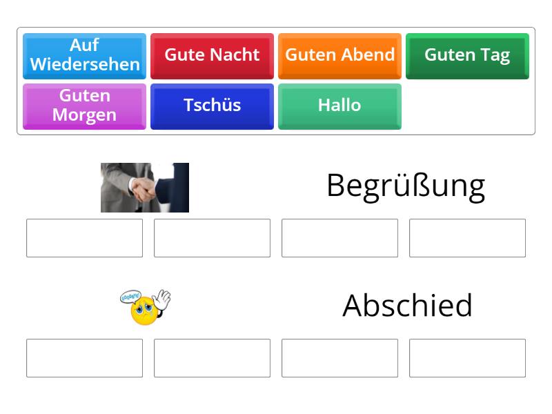 Begrüßung und Abschied - Posortuj
