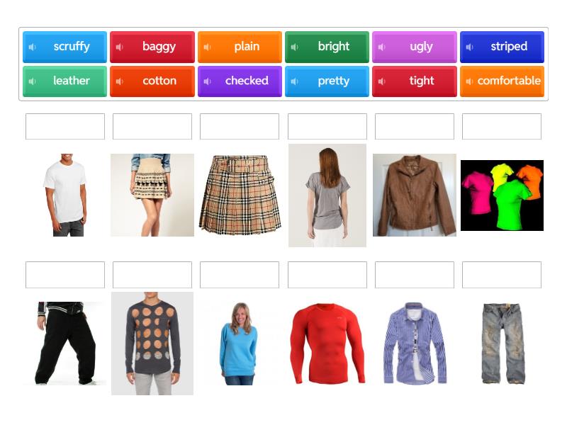 Adjectives to describe clothes - Match up