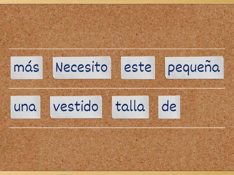 Ordenar las oraciones de la TIENDA Y EL RESTAURANTE - Unjumble