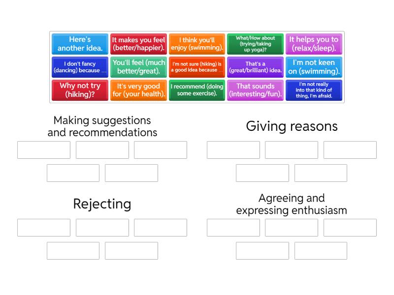RM.B.Unit 1D. make and respond to suggestions - Group sort