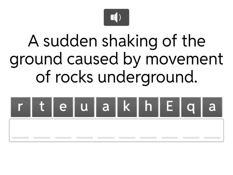 MS General Science Vocabulary: Earthquakes and Seismic Waves - Anagram