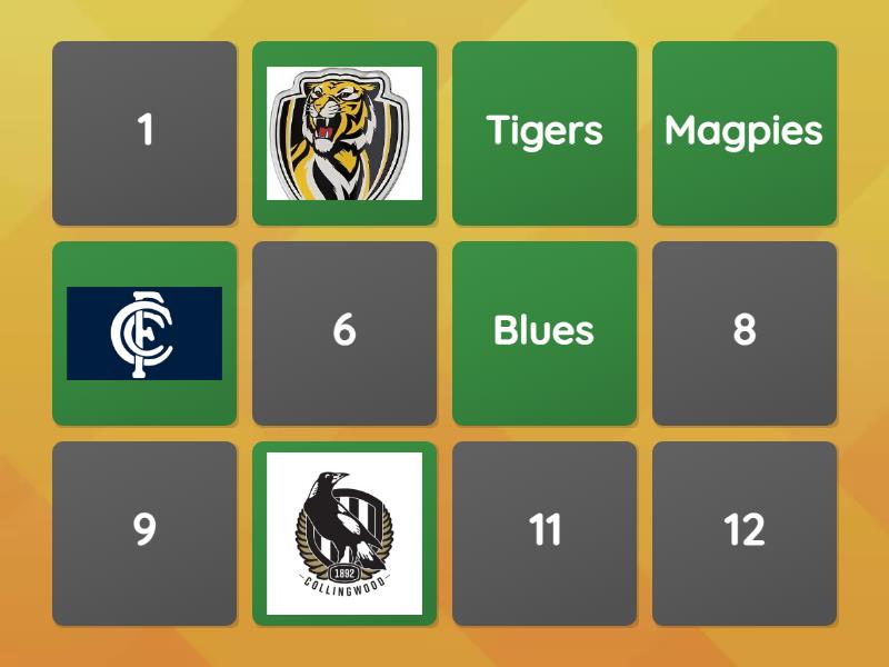 Football Teams - Matching pairs