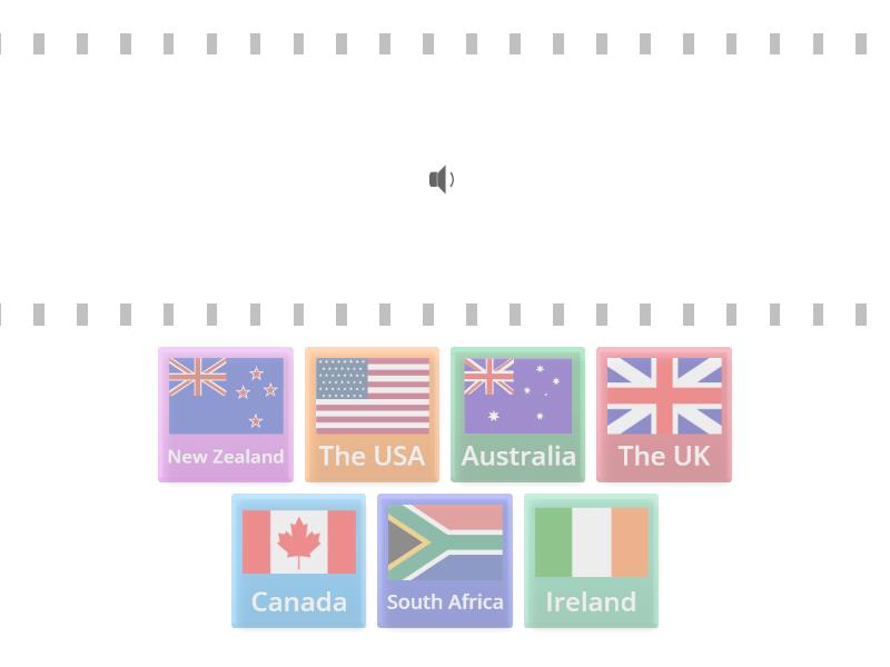 Go Getter 1 Unit 1 English speaking countries - Find the match